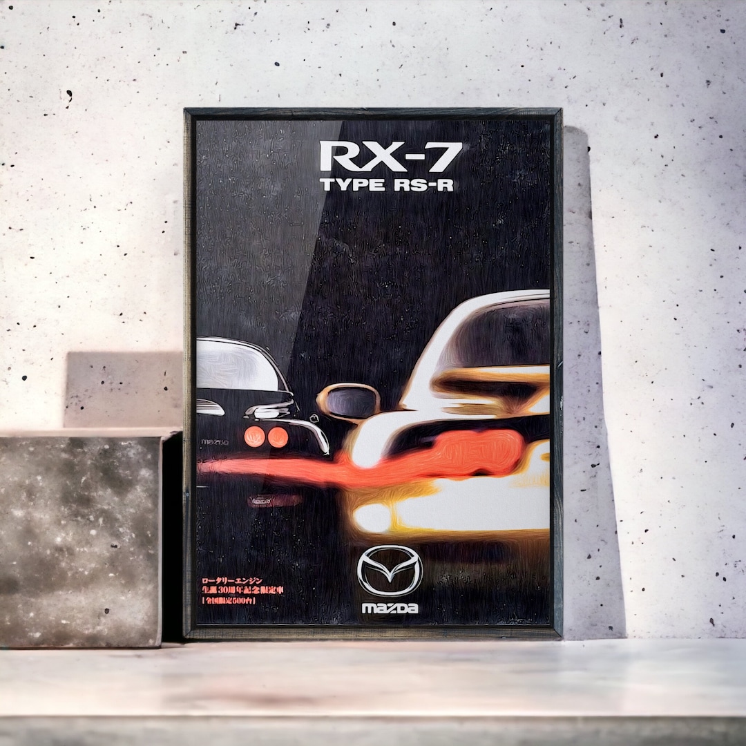 Hand-drawn Vintage Mazda RX-7 Ad Print High-quality Paper - Etsy