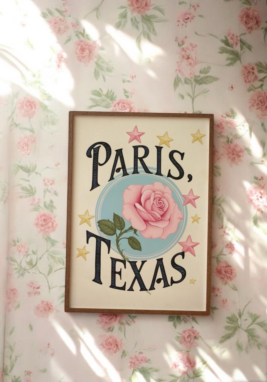 Paris, Texas' Poster for Home Decor, Cute Pastel Retro Art Print, Home ...