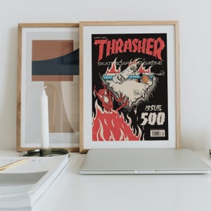 Thrasher Magazine Hand Painted Poster Print, High Quality Matte Paper ...