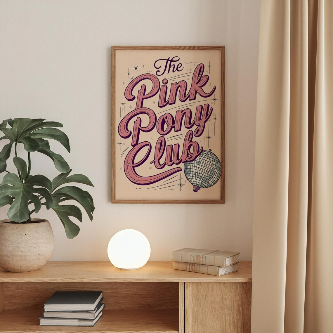 The Pink Pony Club – Retro Disco Printable Wall Art, Digital Download ...