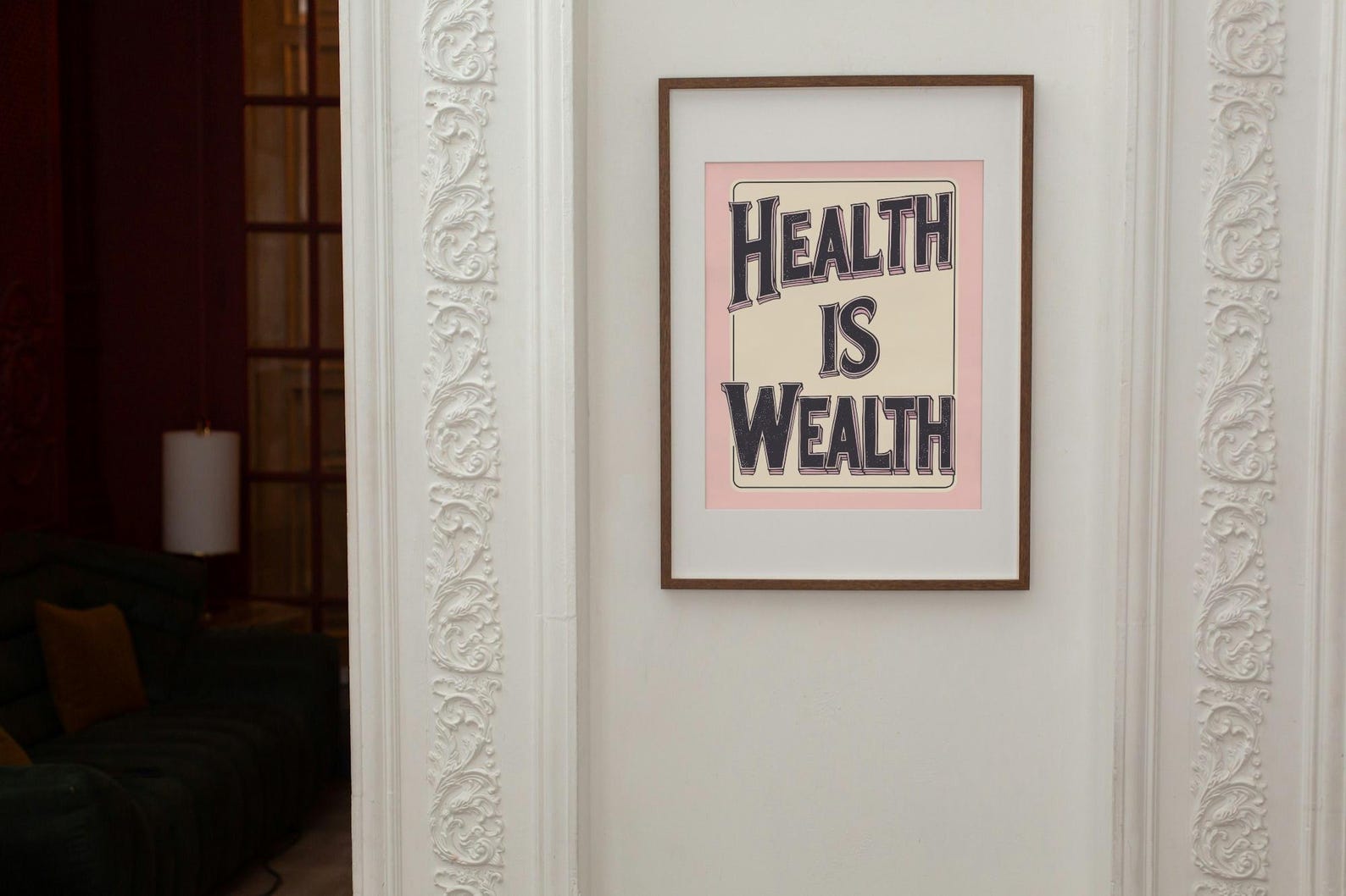 Health is Wealth, Retro Typography Poster, Dorm Room Decor, Cute Retro ...