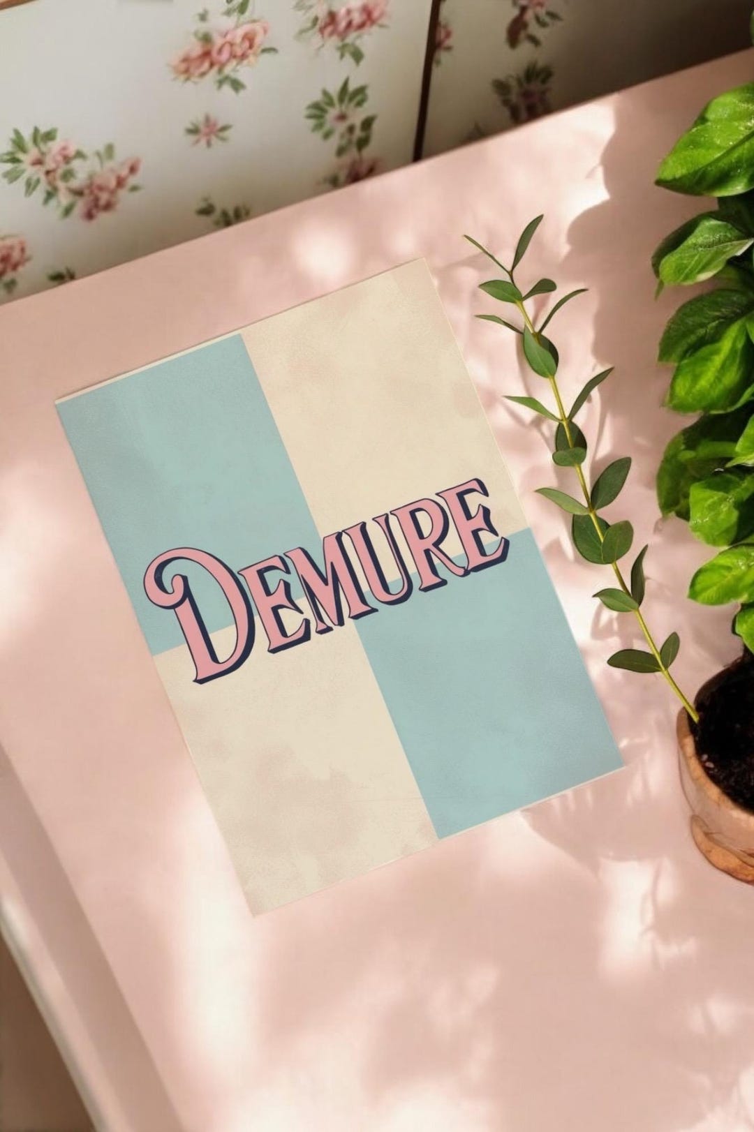 Cute Retro Inspired Demure Art Print Poster - Adorable Wall Decor - Etsy