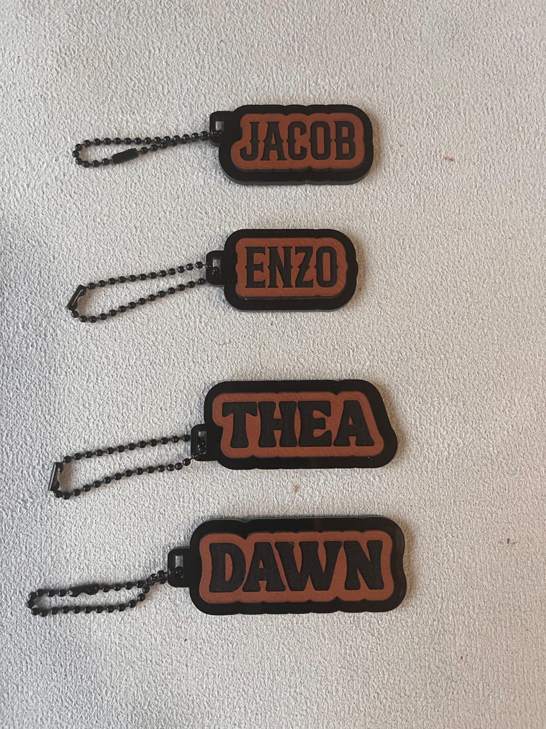 Personalized Leather Keychain, Matte Acrylic Keychain, Boy Keychains ...