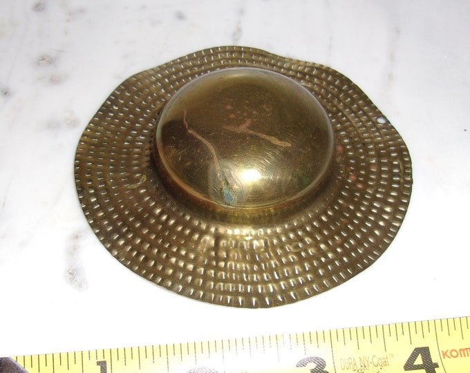 Vintage Brass Hat Wide Brim Straw Hat Wall Decor - Etsy