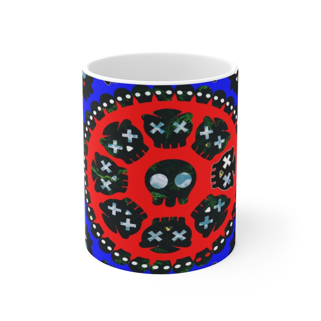 Skeleton Skull Coffee Mug Custom Skull Gothic Art Ceramic Mug, Coffee ...