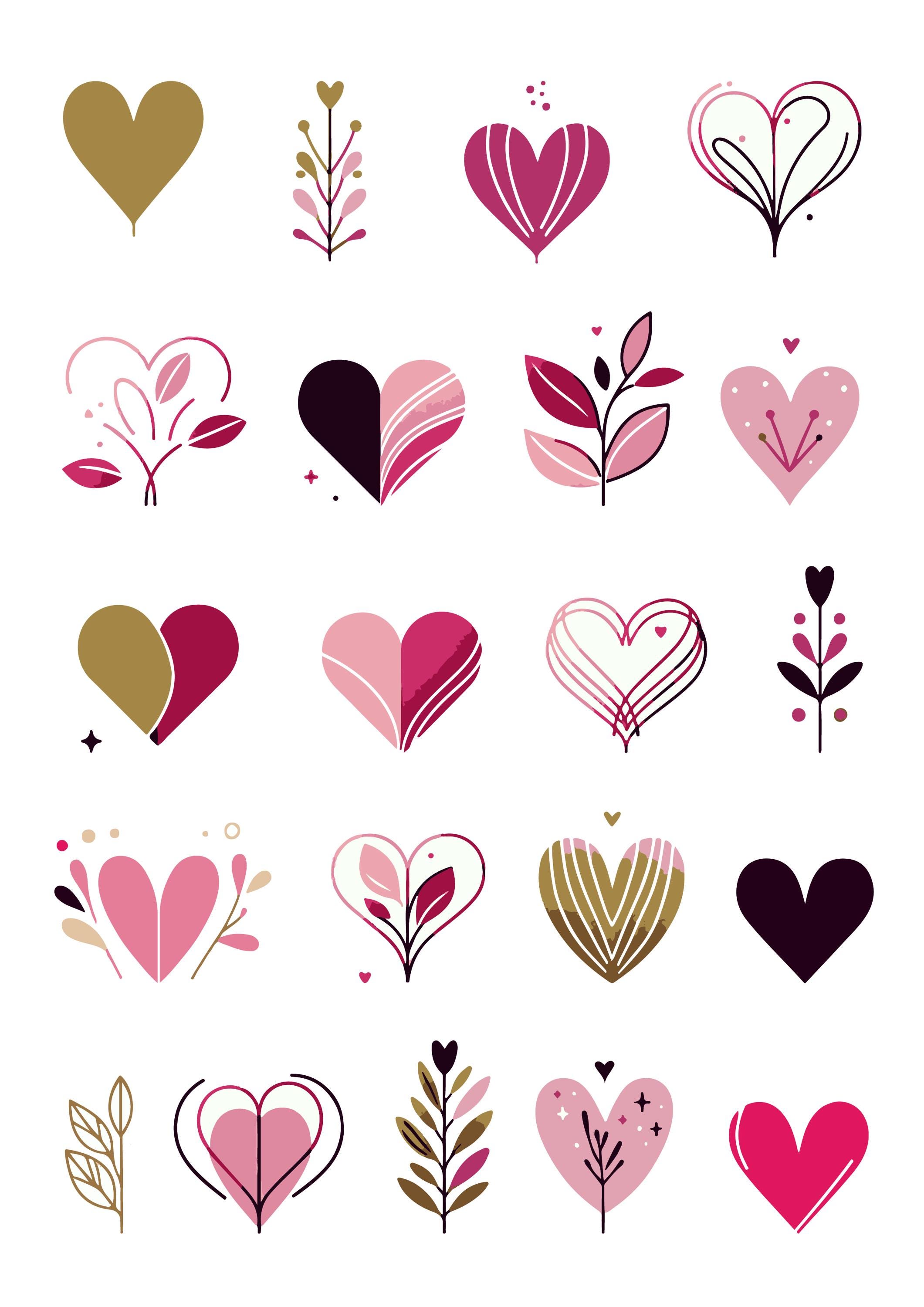 Valentine's Clipart Day Heart Clipart Set, Instant Download - Etsy