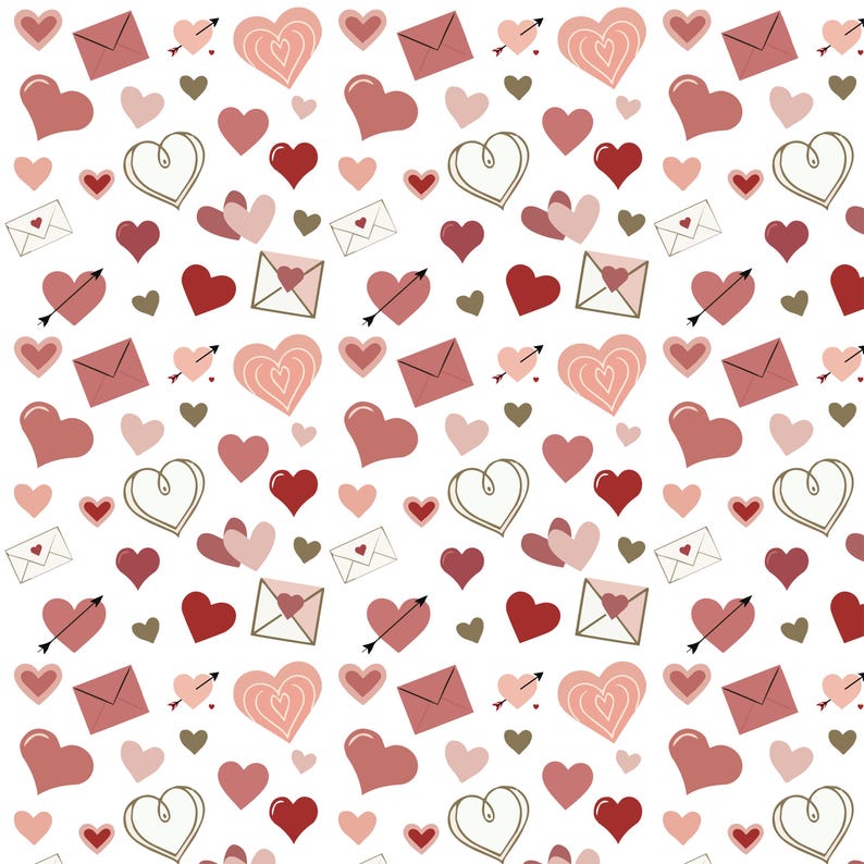 Valentine's Clipart Day Heart Clipart Set, Instant Download - Etsy