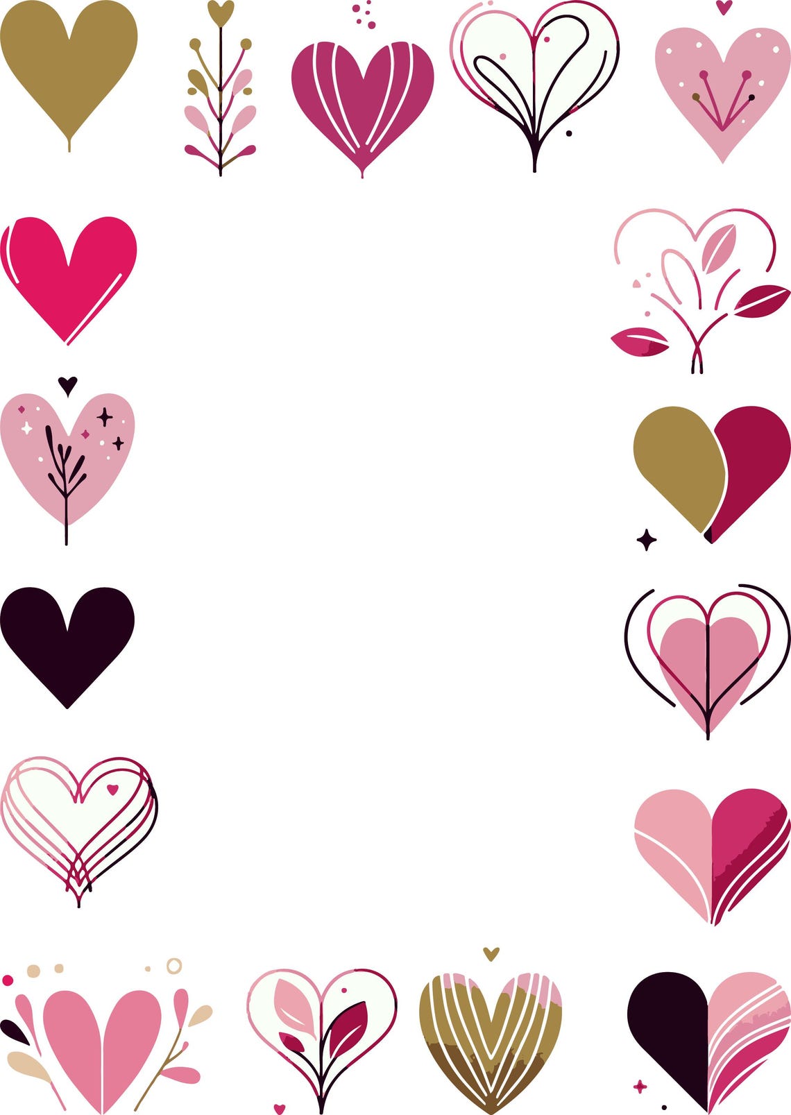 Valentine's Clipart Day Heart Clipart Set, Instant Download - Etsy
