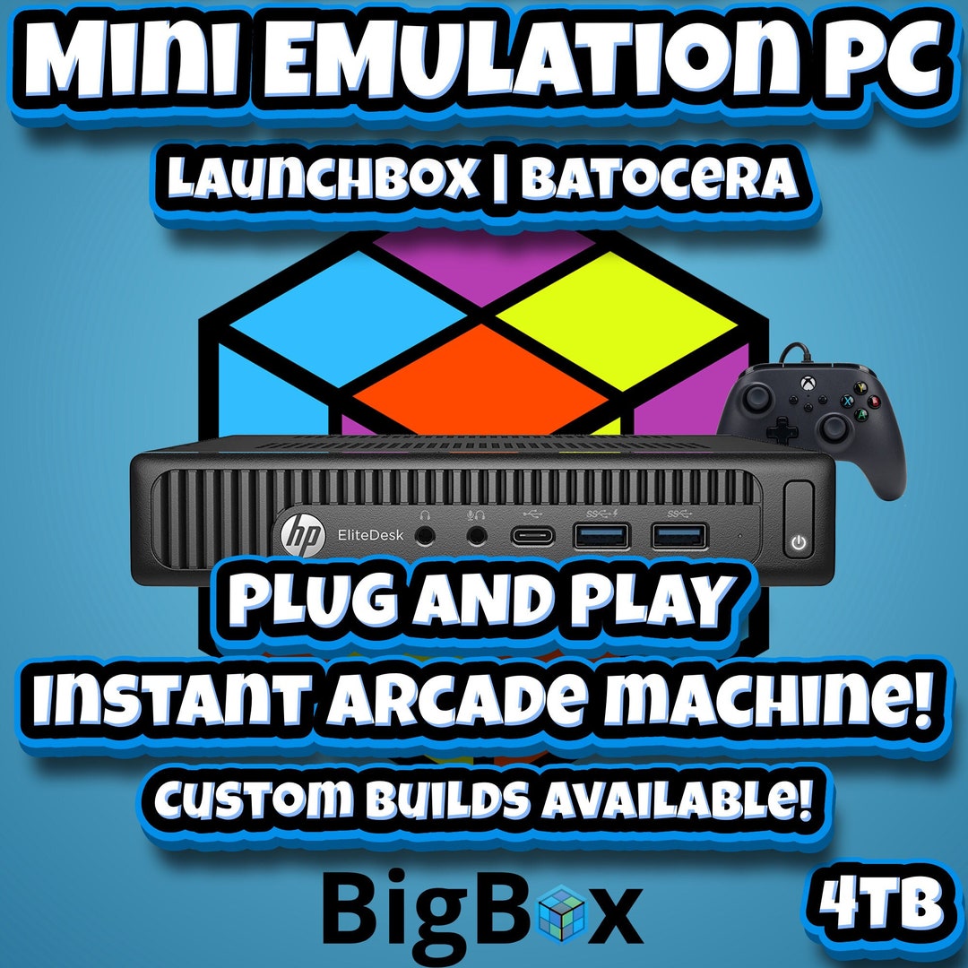 Mini Emu Arcade PC Console Bundle 4TB Plug and Play Launchbox Bigbox ...