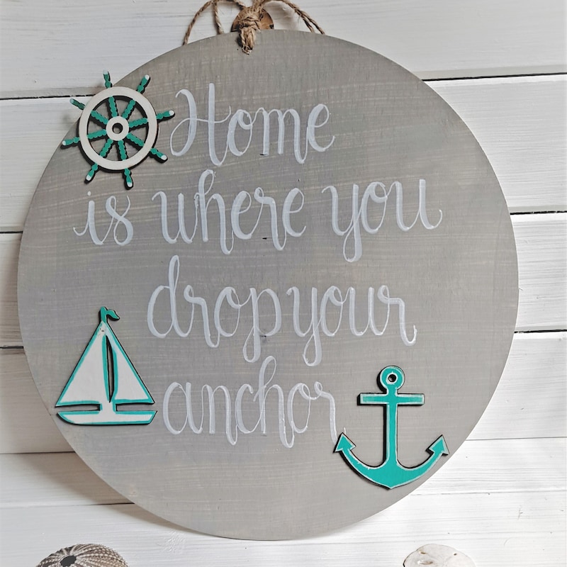 Wooden Anchor Sign - Etsy