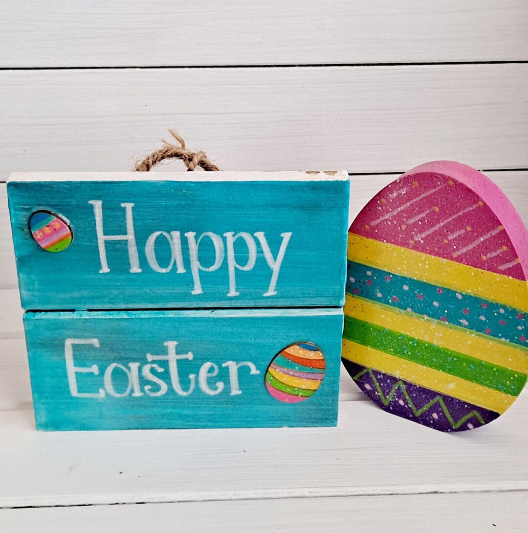Happy Easter. Mini Pallet Sign, Tiered Tray Sign, Easter Basket Stuffer ...