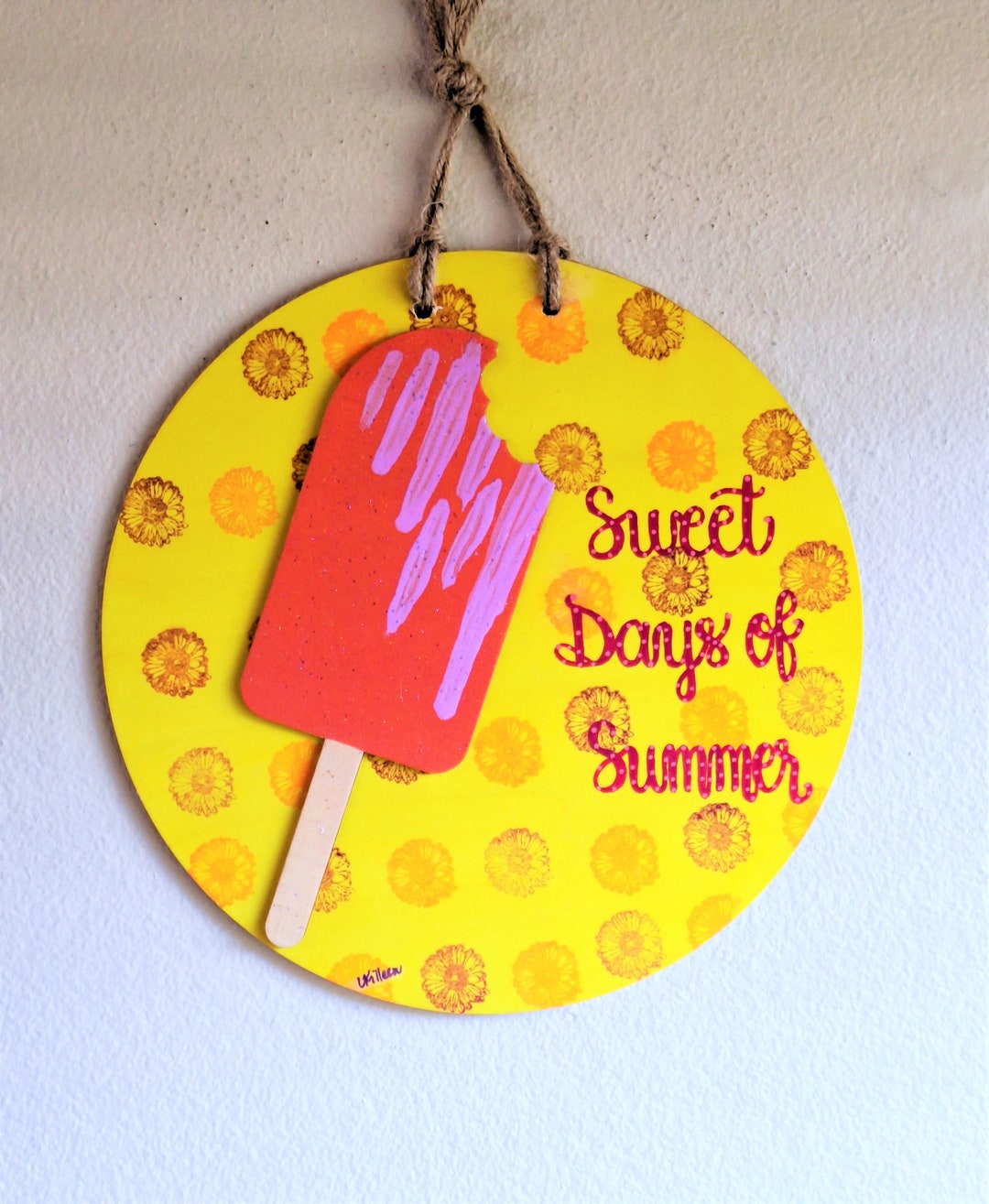 Summer Popsicle Door Hanger: Hand-painted Whimsical Sign - Etsy