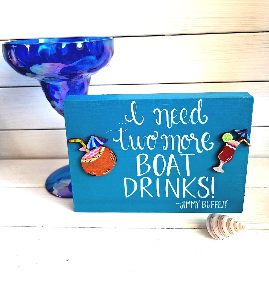 Jimmy Buffett Boat Drinks Plaque: Hand Painted Wood Sign - Etsy