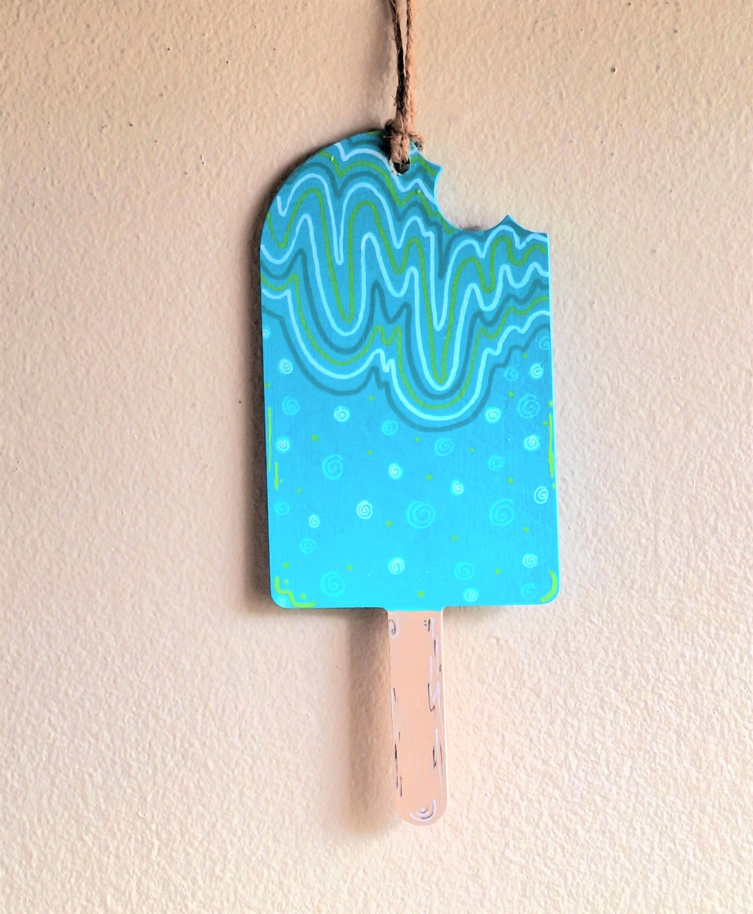 Hand Painted Blue Raspberry Popsicle Door Hanger: Summer Decor - Etsy