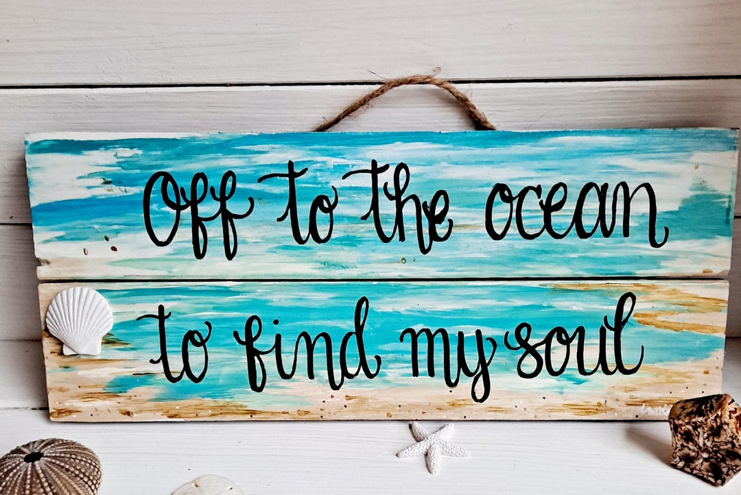 Hand Painted Beach Sign: Cedar Wood Pallet, Coastal Decor - Etsy