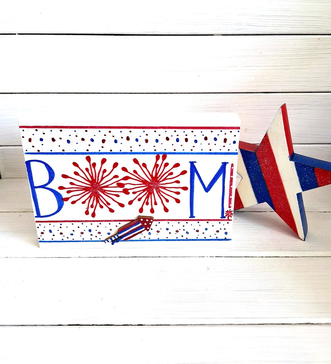 Patriotic Sign, Boom, Memorial Day, Independence Day, Fourth of July ...
