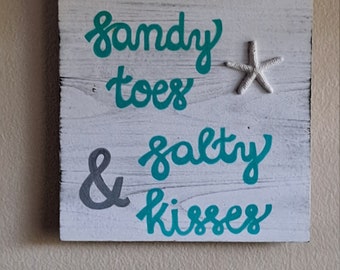 Sandy Toes and Salty Kisses Sign - Etsy