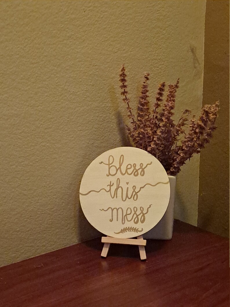 Tiered tray decor Blessed round sign /Tiered tray welcome sign /wooden ...