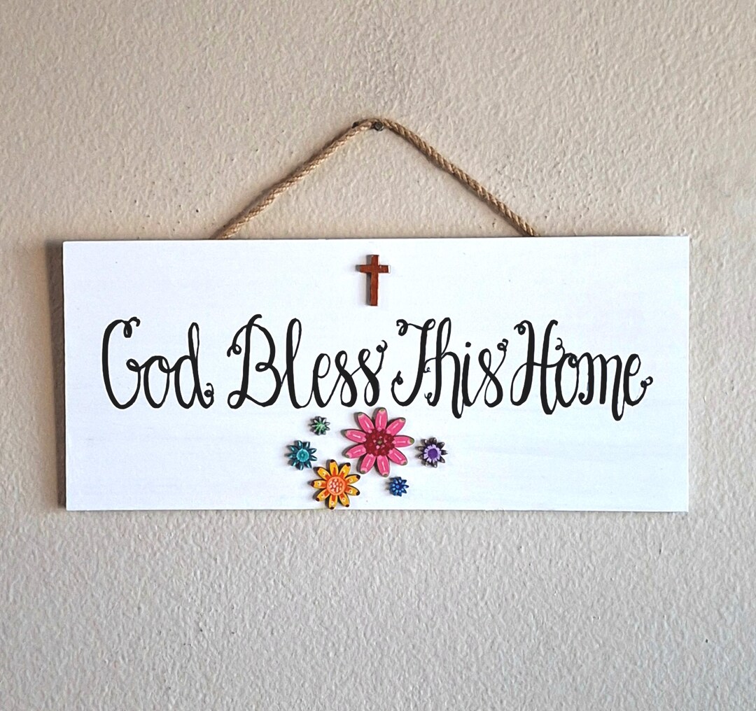 God Bless This Home, Religious Gift, Housewarming Gift, House Blessing ...