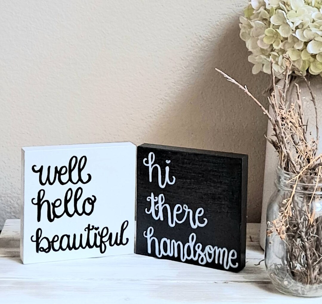 Hand Painted Shelf Sitter Signs: Couples Gift Set - Etsy