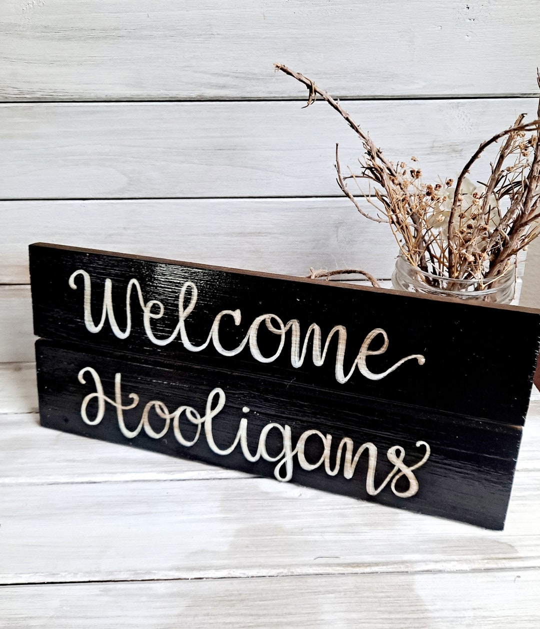 Welcome Hooligans Halloween Pallet Sign: Hand Painted Wood Door Hanger ...