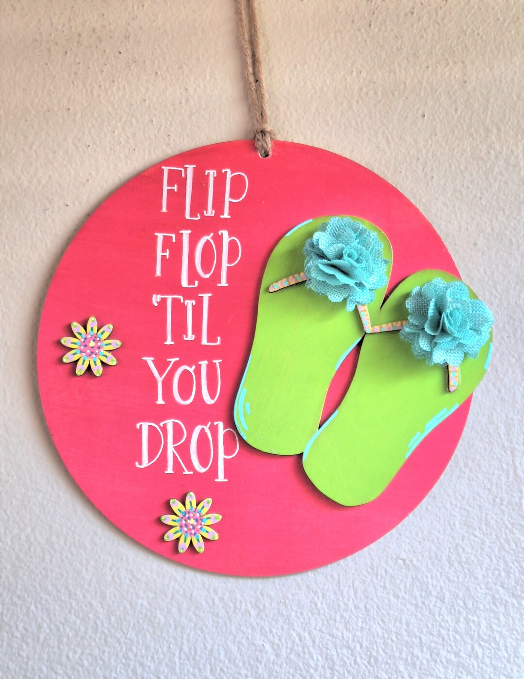 Flip Flop Sign, Wooden Flip Flop Door Hanger, Three Varieties and ...