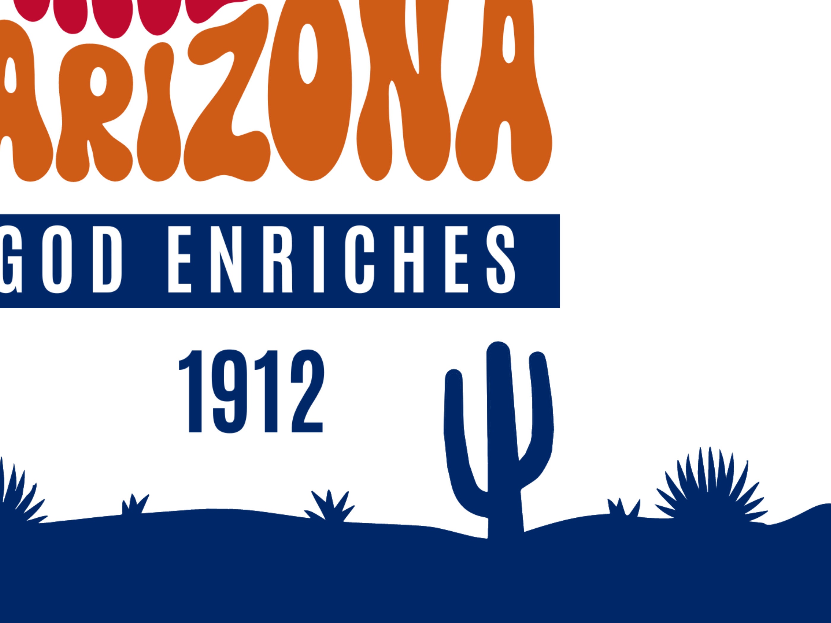 Arizona Groovy Font Digital Printable Art, Minimalist Blue, Red, Yellow ...