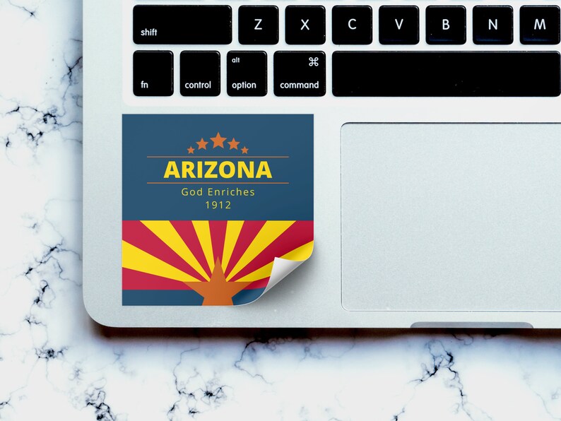 Arizona State Flag Digital Printable Art, Minimalist Blue, Red, Yellow ...