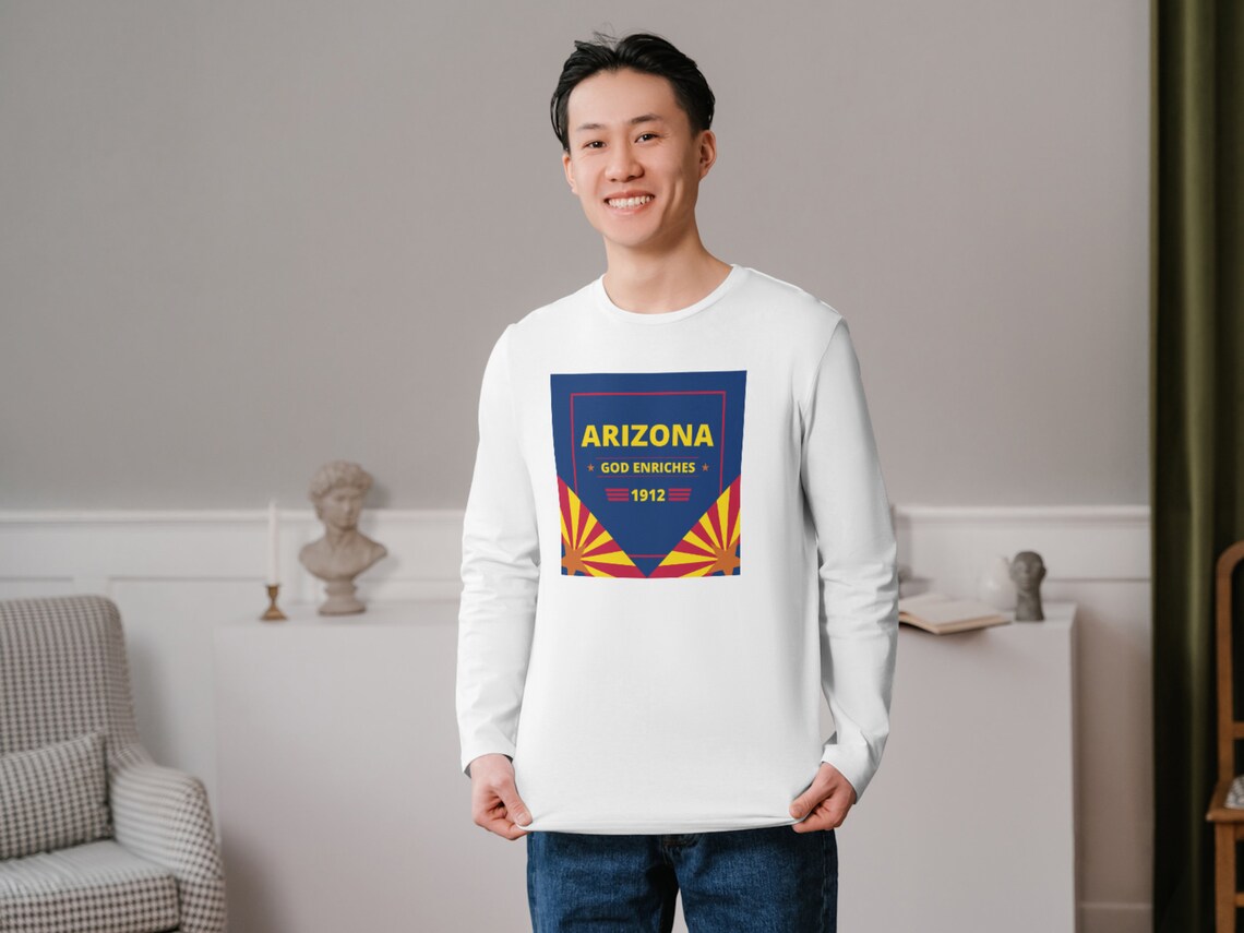 Arizona Flag Digital Printable Art, Minimalist Yellow, Blue, Red ...