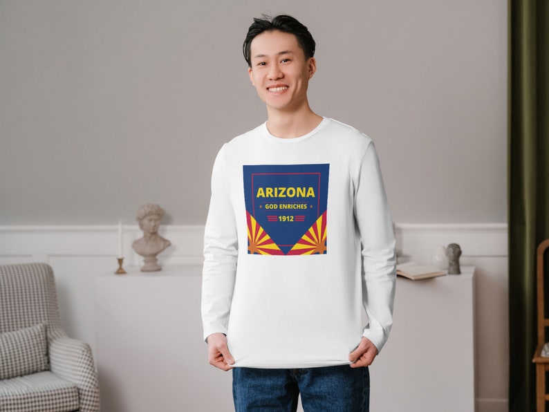 Arizona Flag Digital Printable Art, Minimalist Yellow, Blue, Red ...