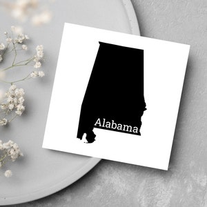 Alabama Minimalist Map - Printable Art in Black & White - Instant ...