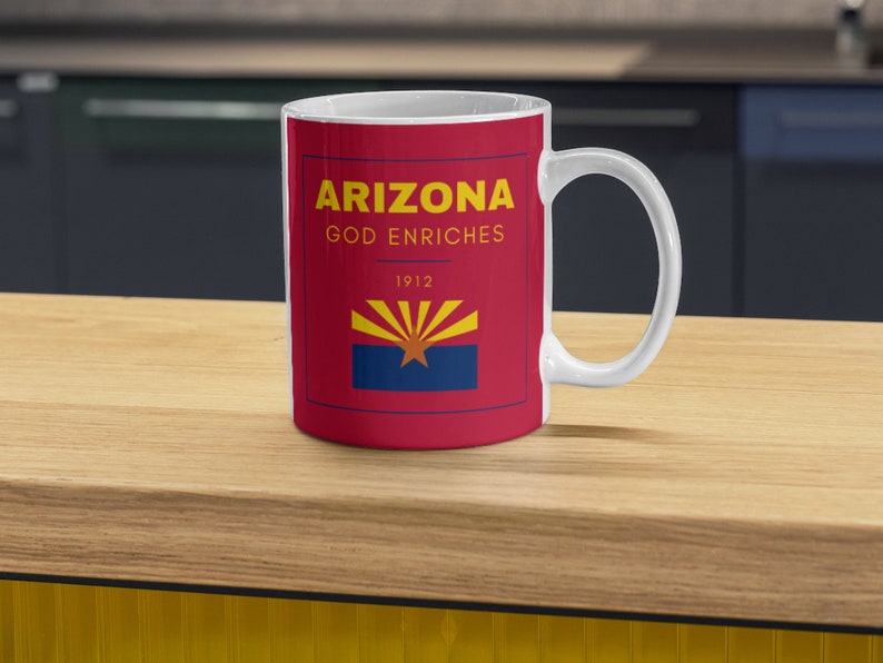 Arizona Flag Digital Printable Art, Minimalist Red, Yellow, Blue ...