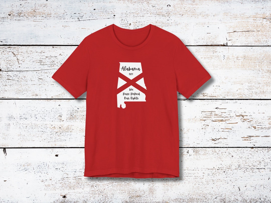 Alabama State Map T-shirt, Unisex Crewneck Graphic Tee, Yellowhammer ...