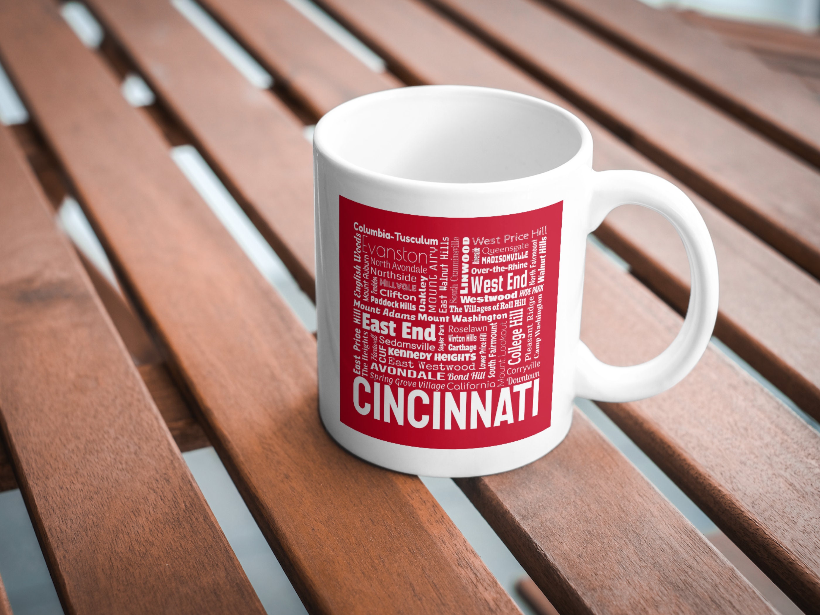Cincinnati Neighborhoods Typography Word Cloud Printable Art, Digital ...