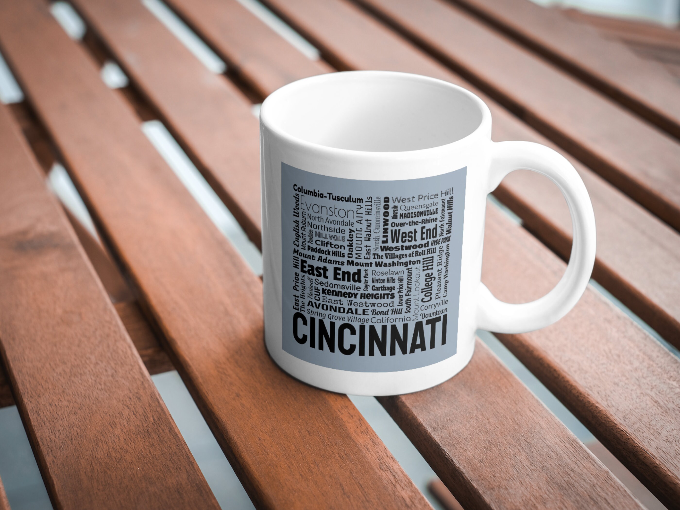 Cincinnati Neighborhoods Typography Word Cloud Printable Art, Digital ...