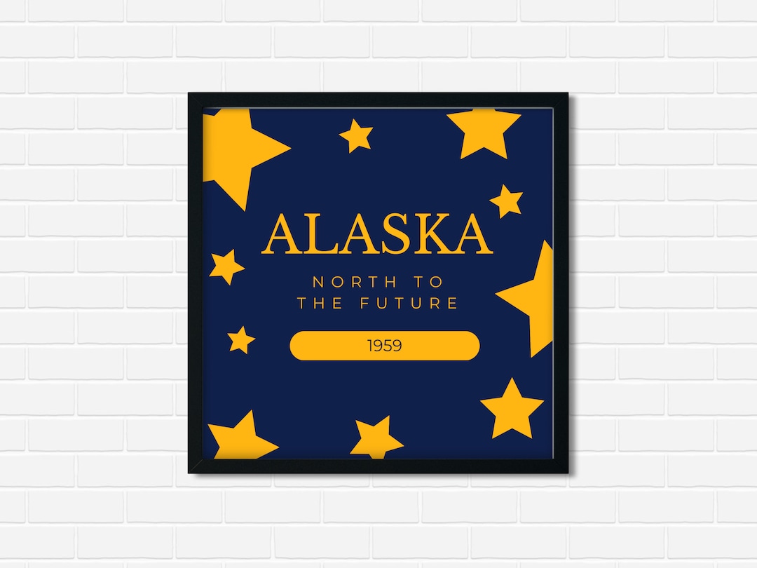 Alaska Stars Printable Art, Minimalist Navy Blue & Gold Stars Design ...