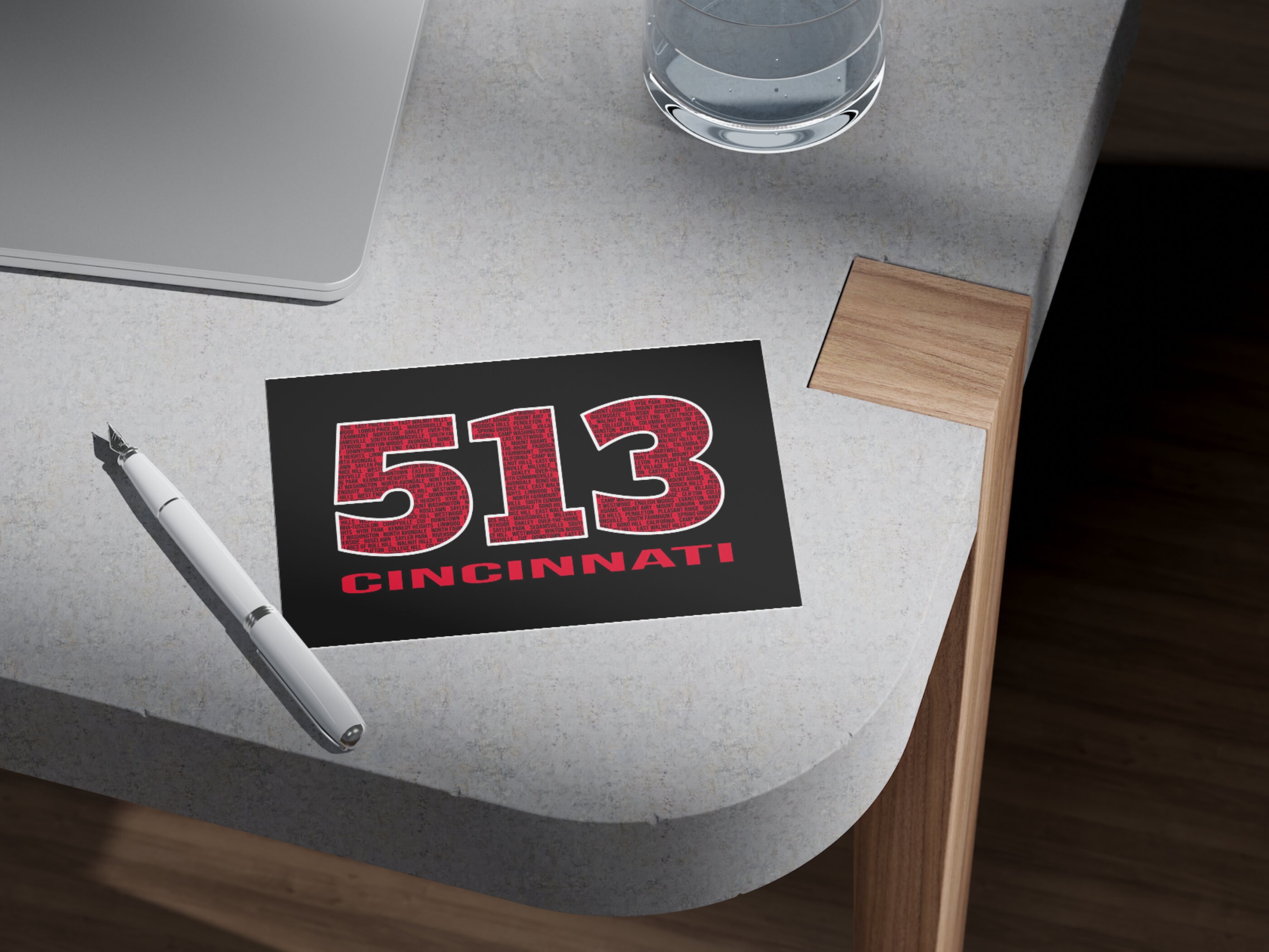 Cincinnati Neighborhoods Digital Art Print, Black, Red, & White Ohio ...