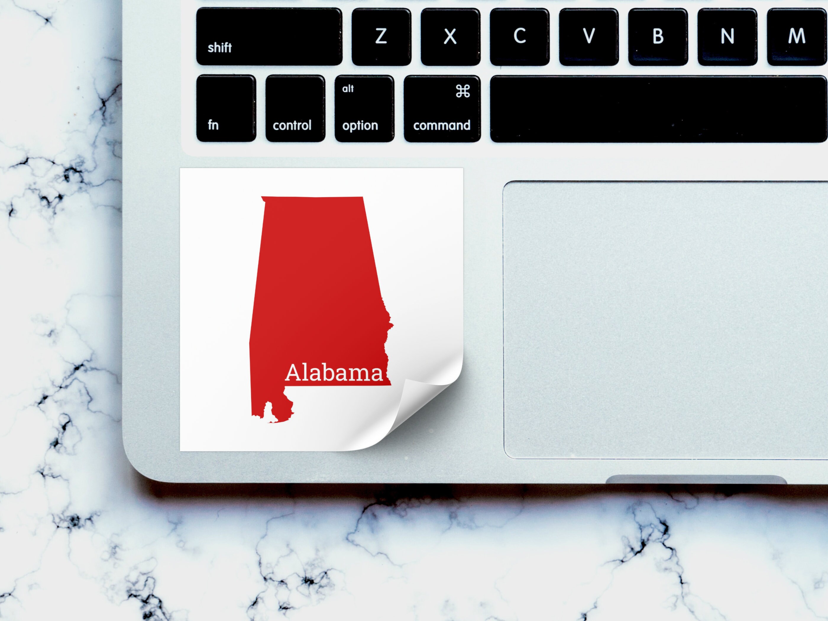 Alabama Minimalist Map - Printable Art in Red & White - Instant Digital ...