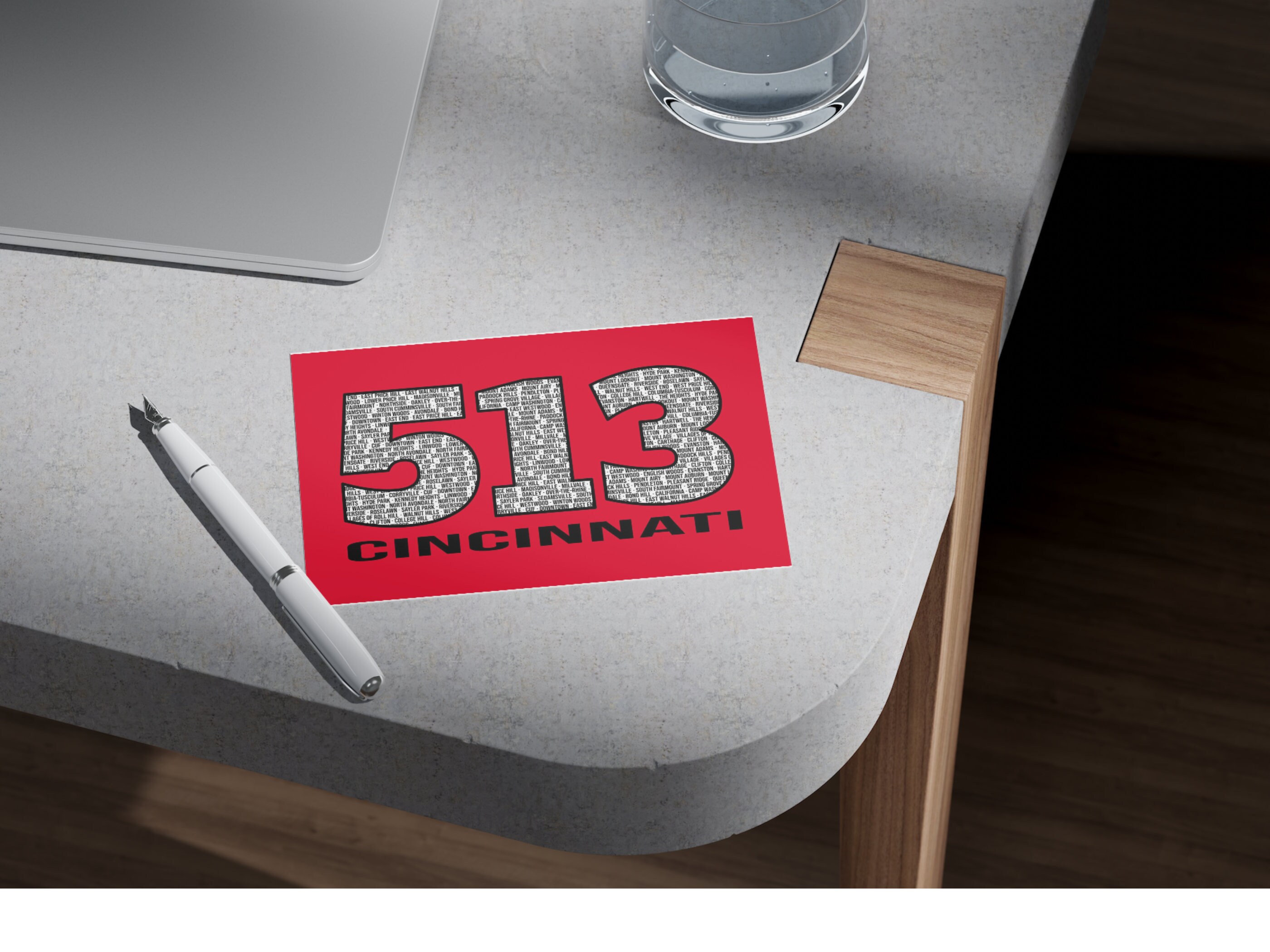 Cincinnati Neighborhoods Digital Art Print, Red, Black, & White Ohio ...