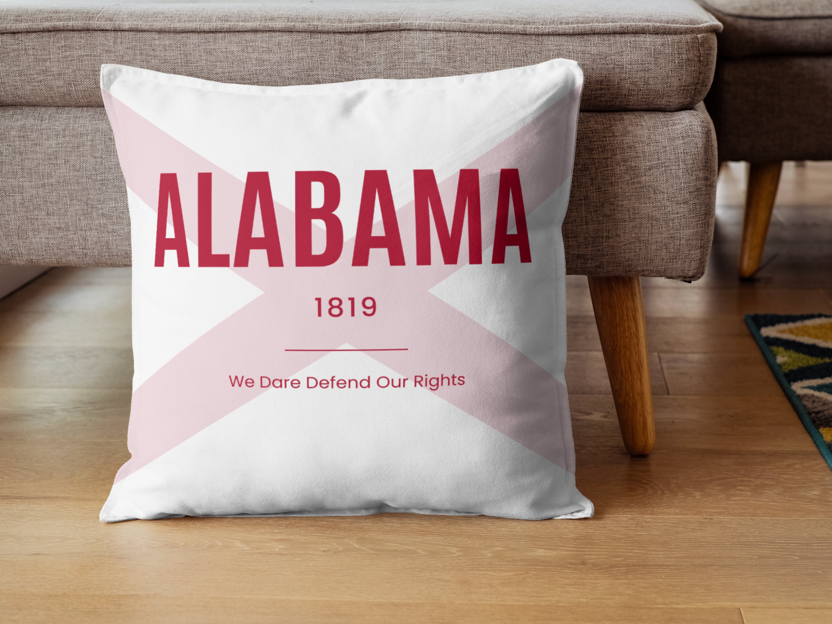 Alabama State Flag Printable Art, Minimalist Design With Simple Red ...
