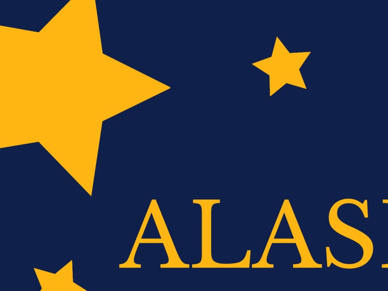 Alaska Stars Printable Art, Minimalist Navy Blue & Gold Stars Design ...