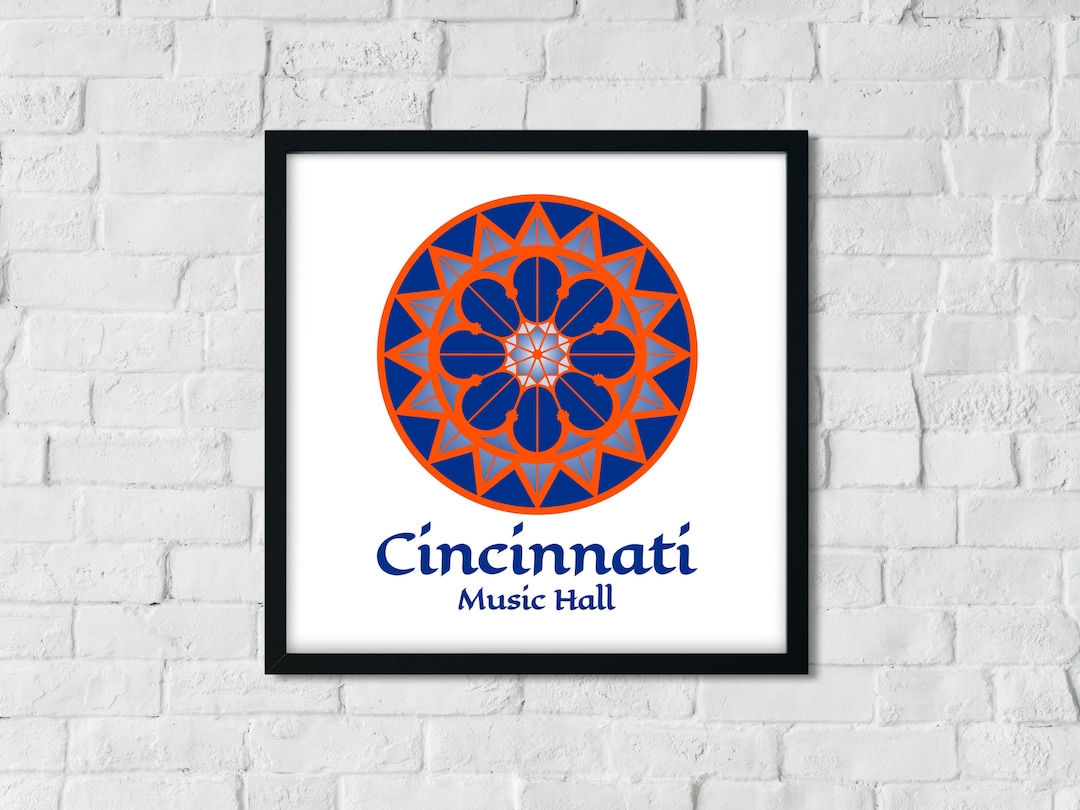 Cincinnati Music Hall Rose Window, Art Print, Digital Download, Orange ...