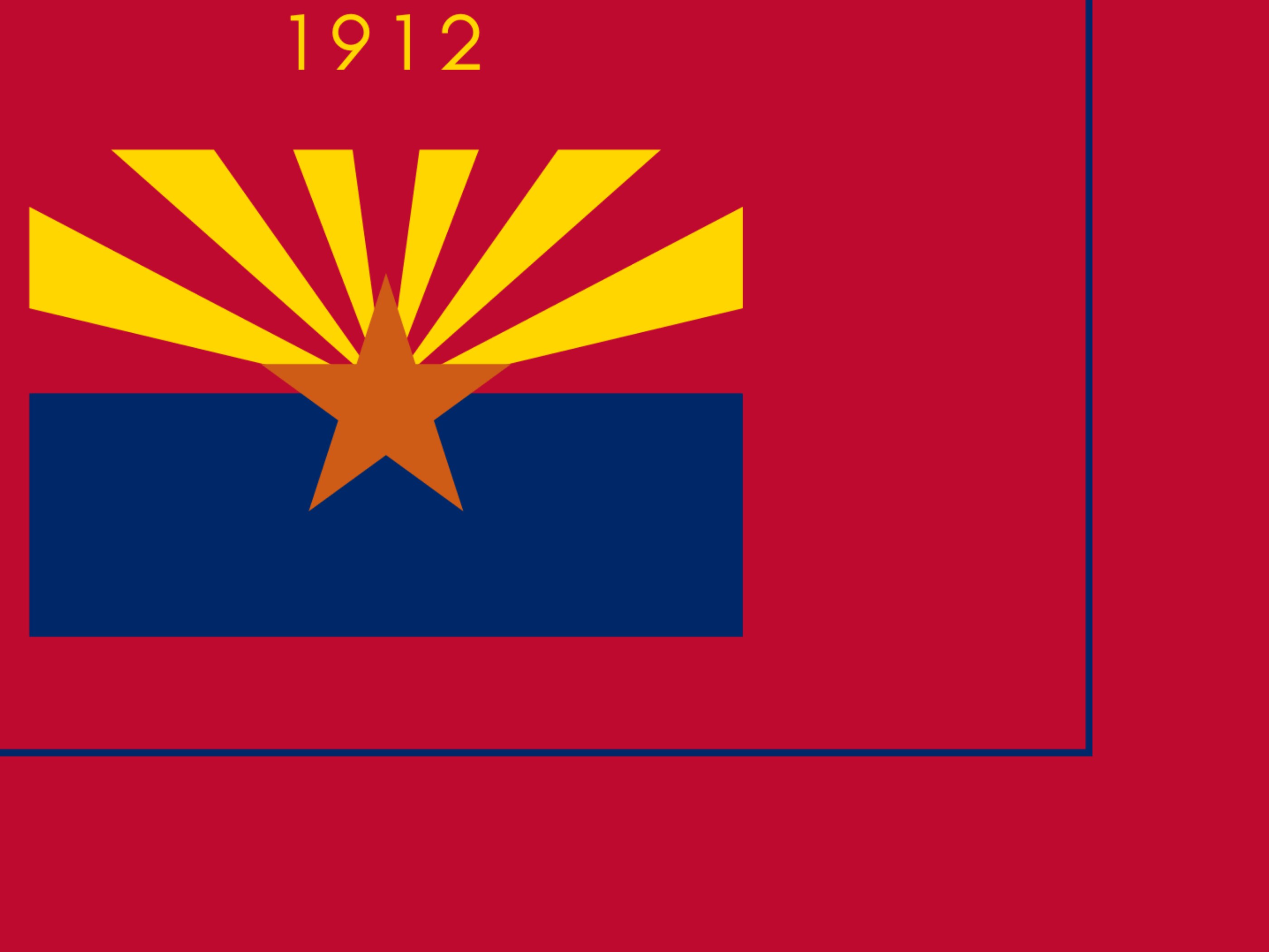 Arizona Flag Digital Printable Art, Minimalist Red, Yellow, Blue ...