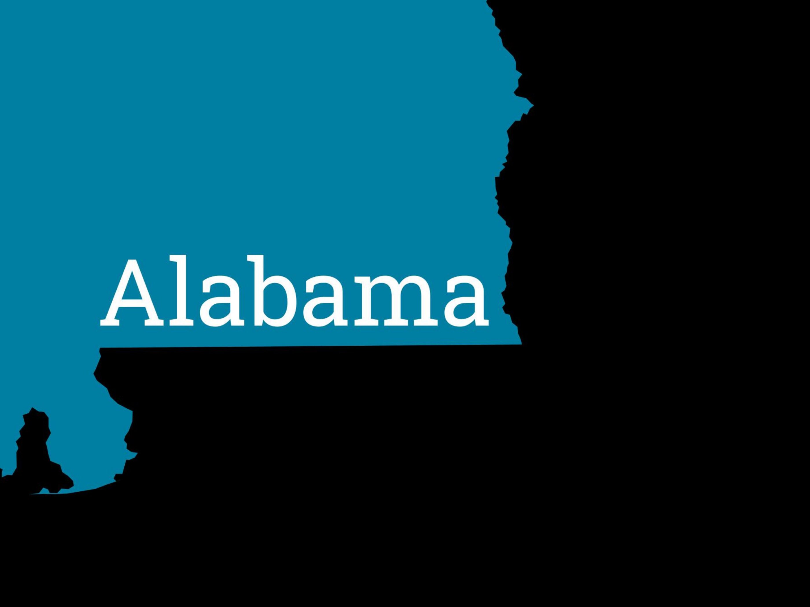 Alabama Minimalist Map - Printable Art in Teal, Black, & White ...