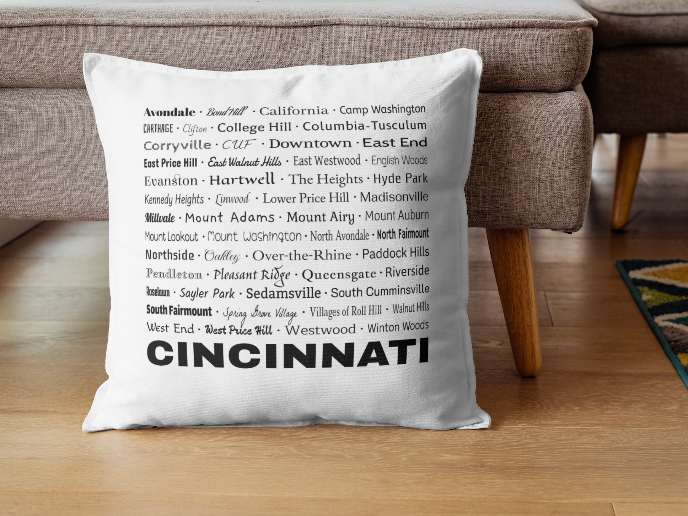Cincinnati Neighborhoods Typography Printable Art, Digital Download ...