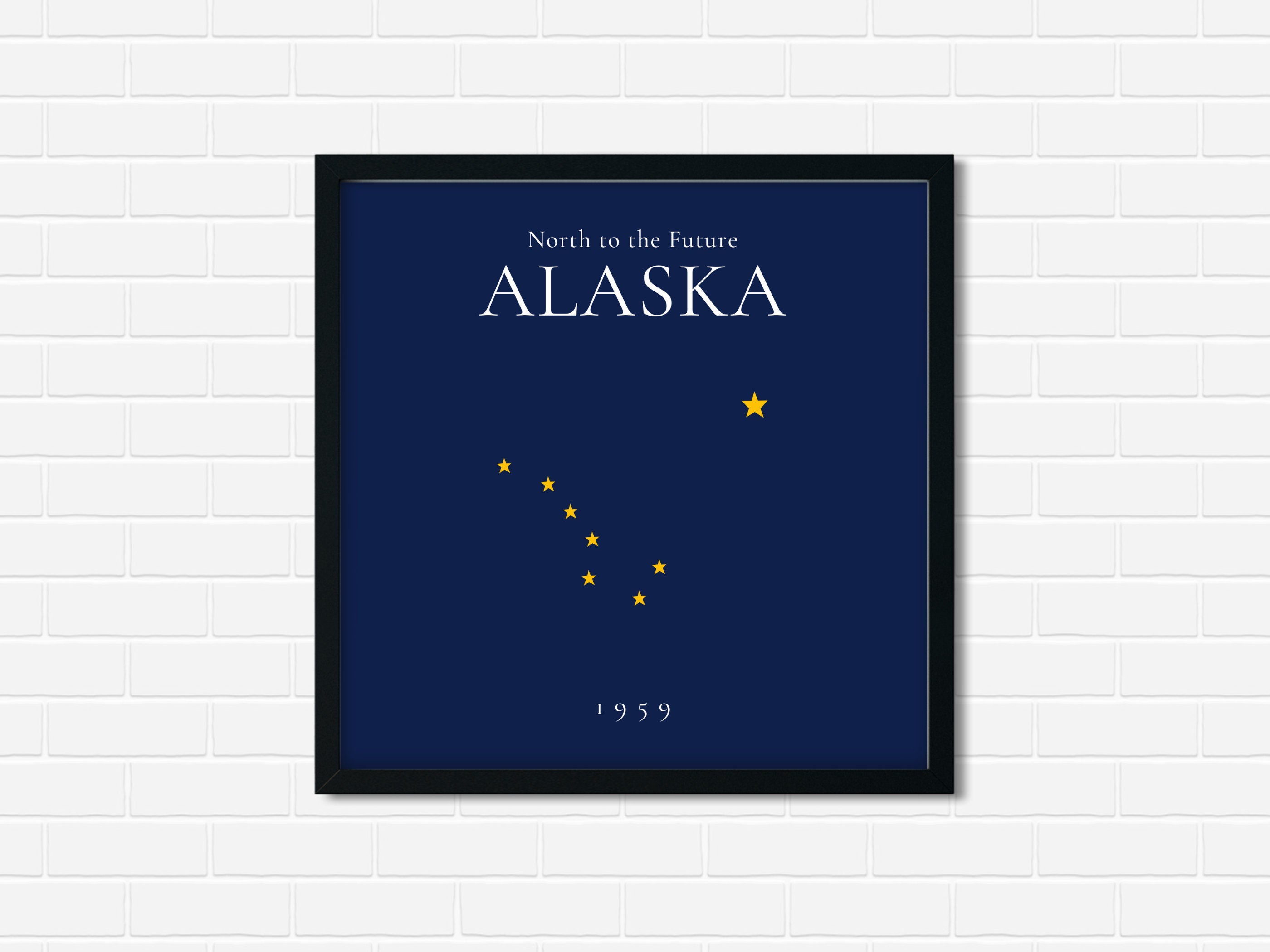 Alaska North Star Constellation Printable Art, Minimalist Navy Blue ...