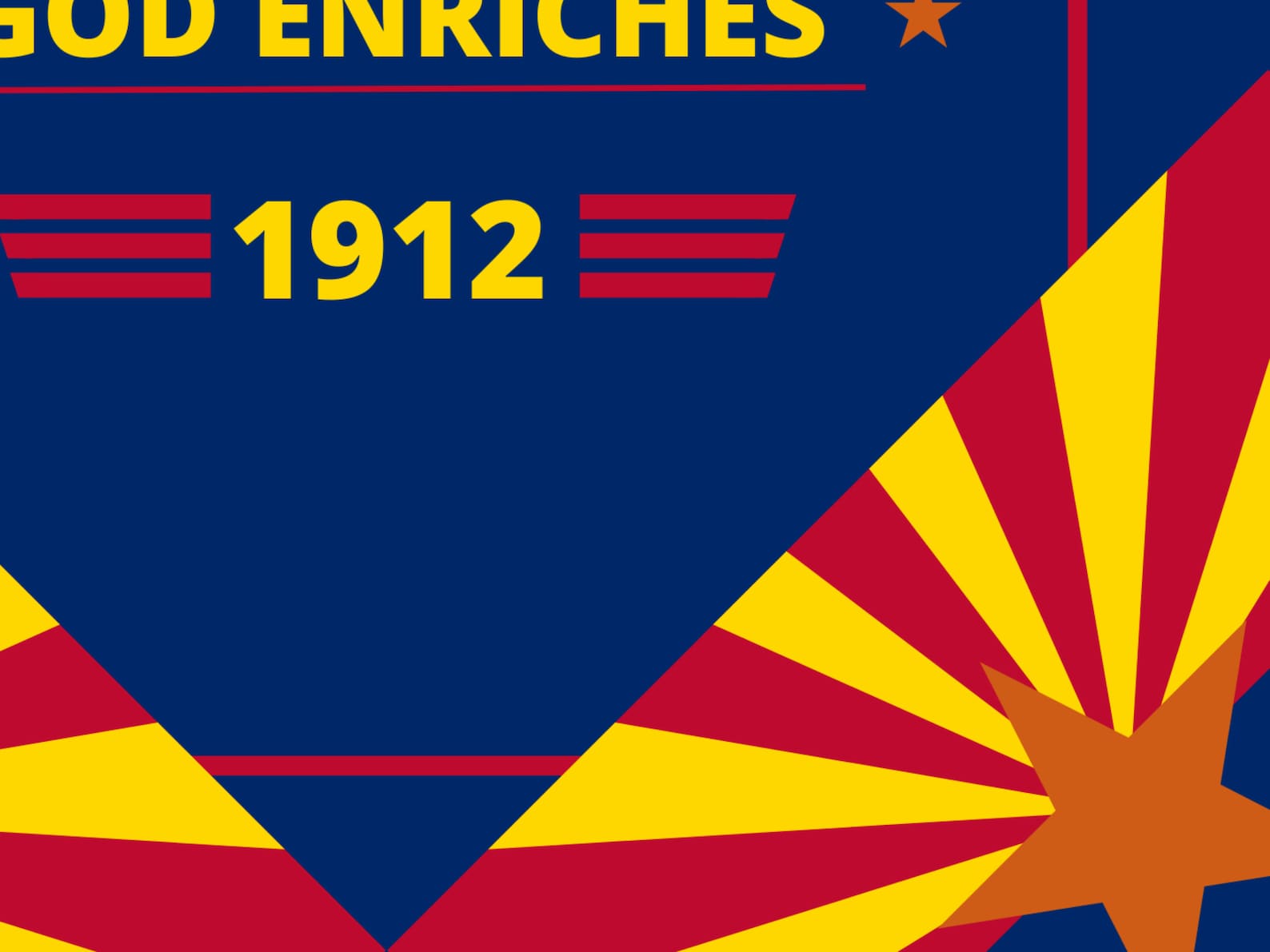 Arizona Flag Digital Printable Art, Minimalist Yellow, Blue, Red ...