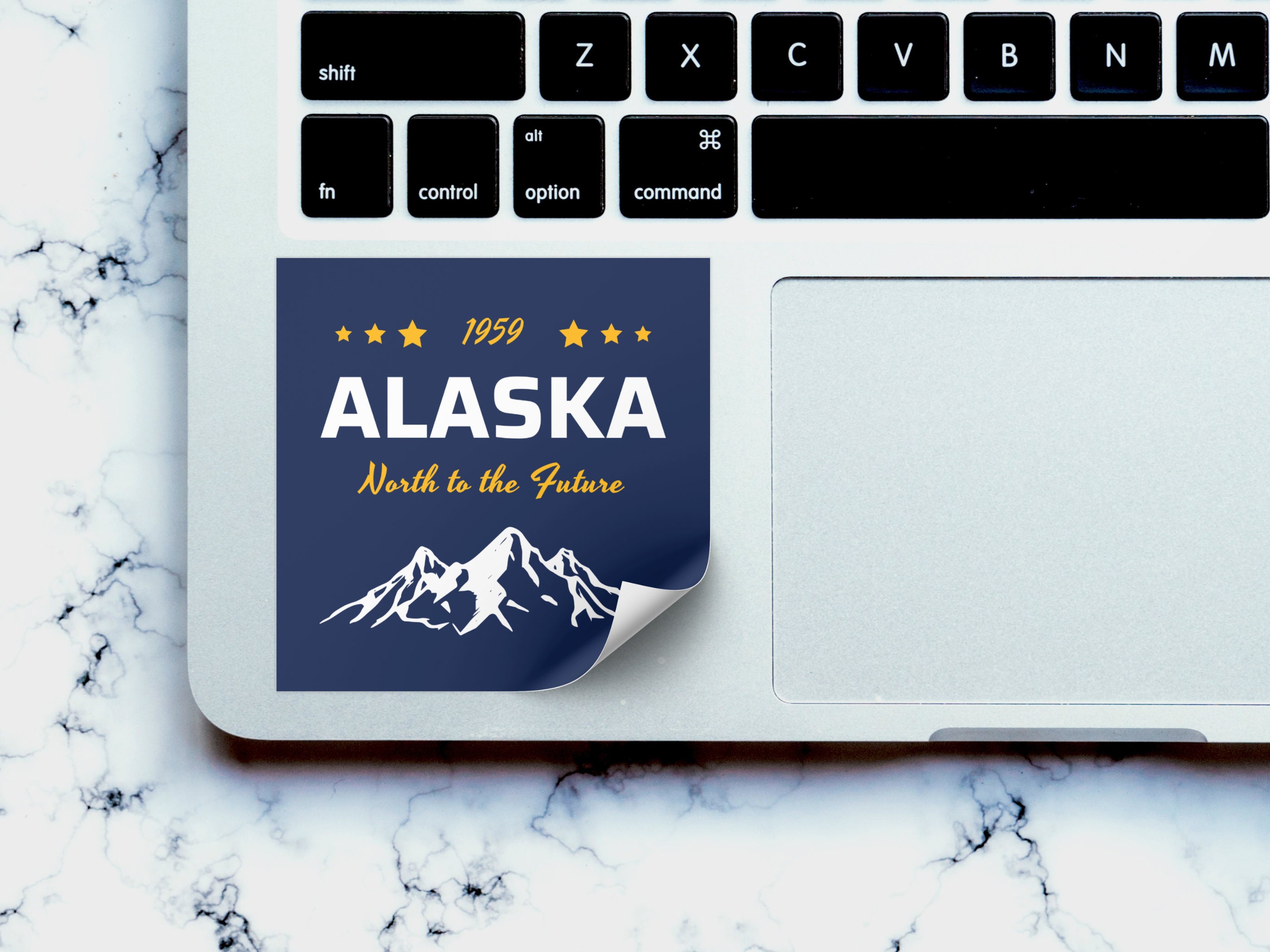 Alaska Mountain Landscape Printable Art, Minimalist Navy Blue, Gold ...