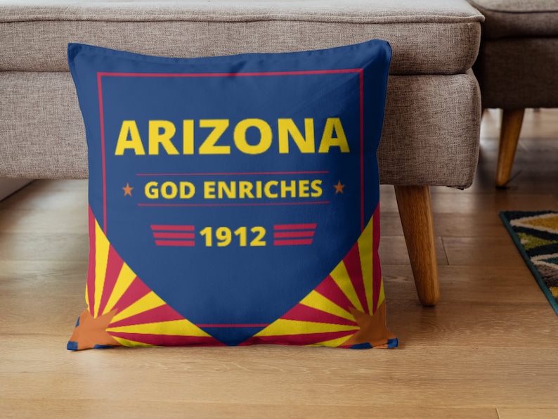 Arizona Flag Digital Printable Art, Minimalist Yellow, Blue, Red ...