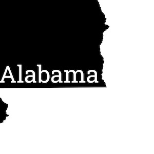 Alabama Minimalist Map - Printable Art in Black & White - Instant ...